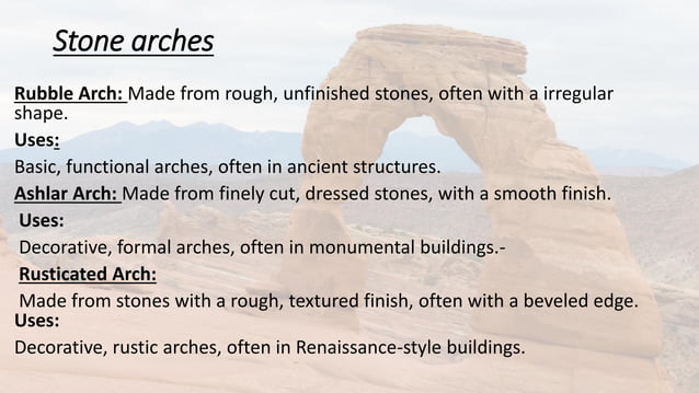 classfication of arches according to shape | PPT