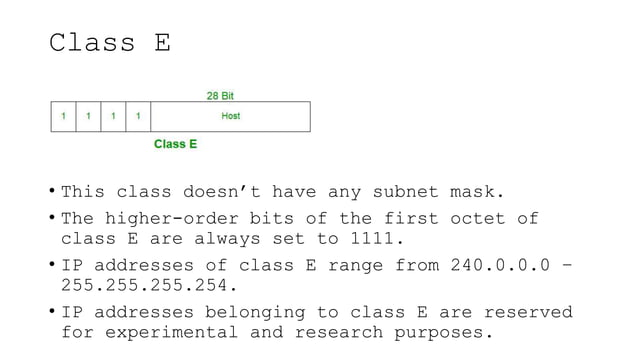 Classes, NetId and HostId in Classful Addressing | PPTX | Computer ...
