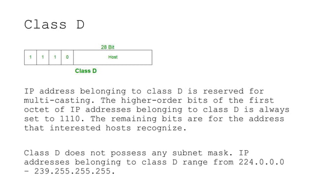 Classes, NetId and HostId in Classful Addressing | PPTX | Computer Networking | Computing