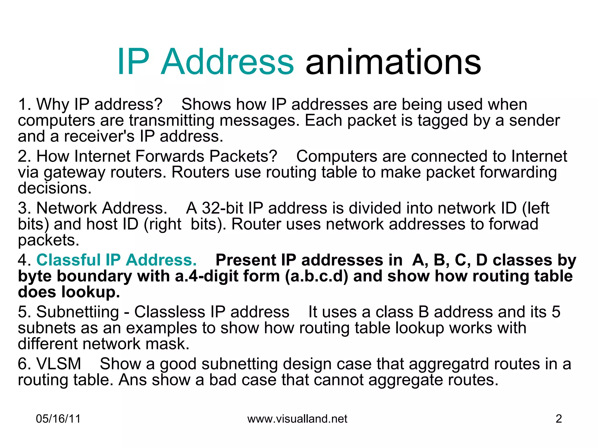 Classful ip address (ip address picture book 4 from visual land animations) | PPT