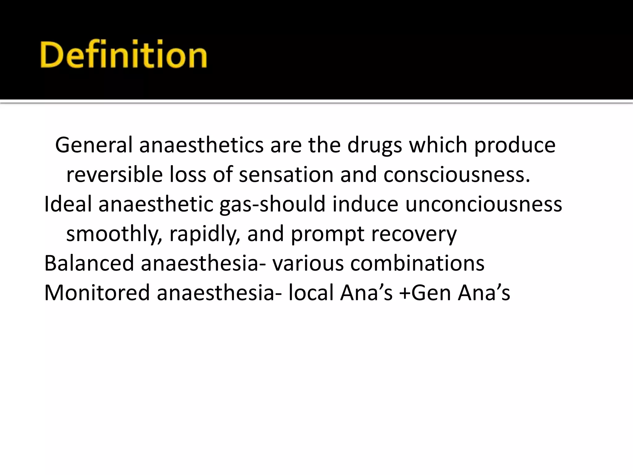 CLASS GENERAL ANAESTHESIA | PPT