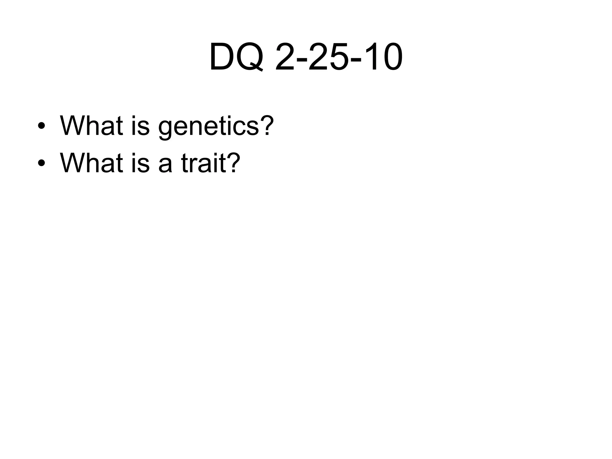 Class Genetics Survey | PPT