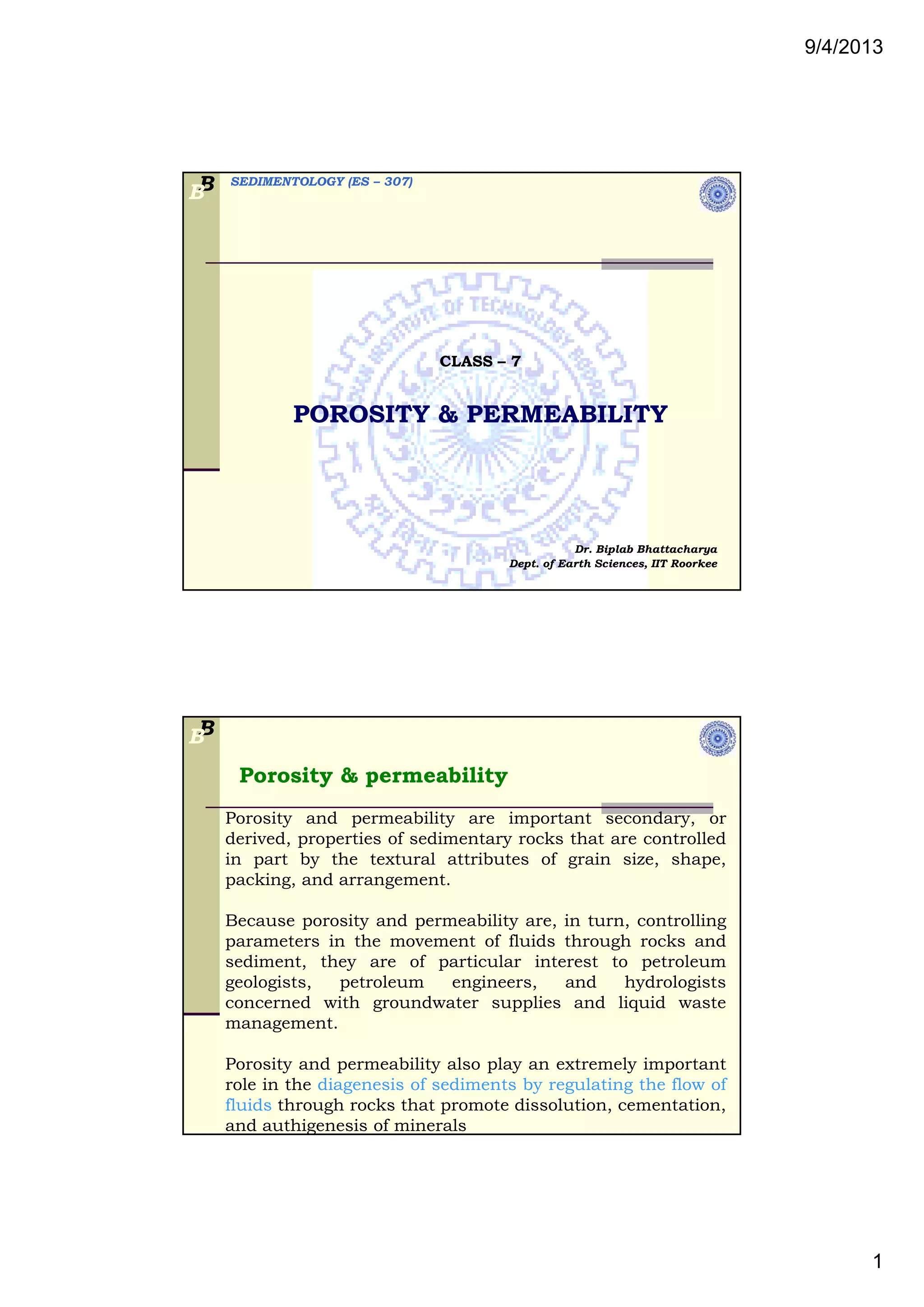 Class glt 7 porosity, permeability [compatibility mode] | PDF