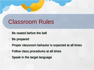 Class Guidelines | PPT