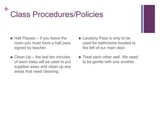 Class guidelines | PPT