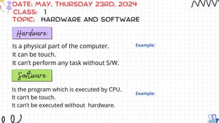 Class Hardware and Software clase de computación | PPT