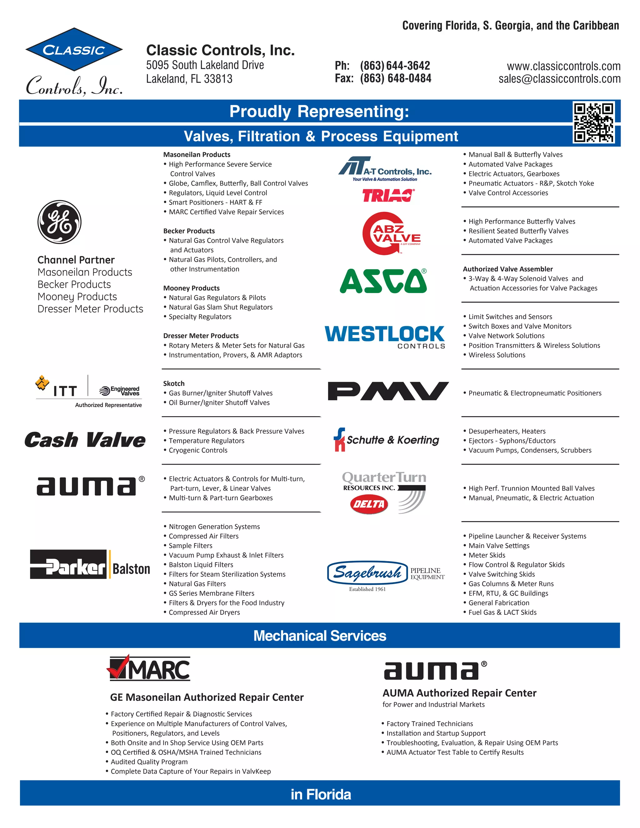 Classic Controls Florida Linecard | PDF