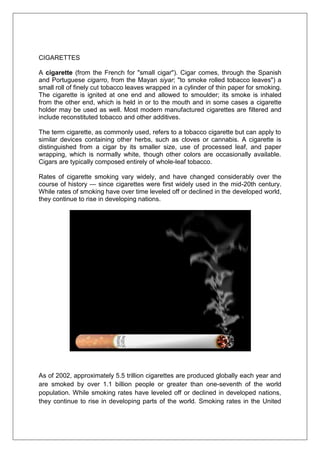 Consumer Perception of Classic Cigaretters | DOCX