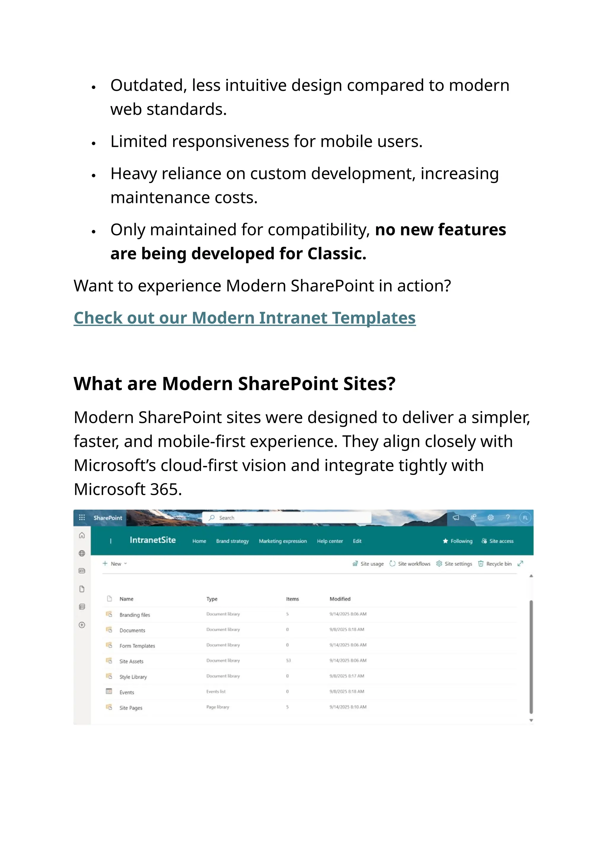 Classic vs. Modern SharePoint Sites - What’s Best for Your Organization ...