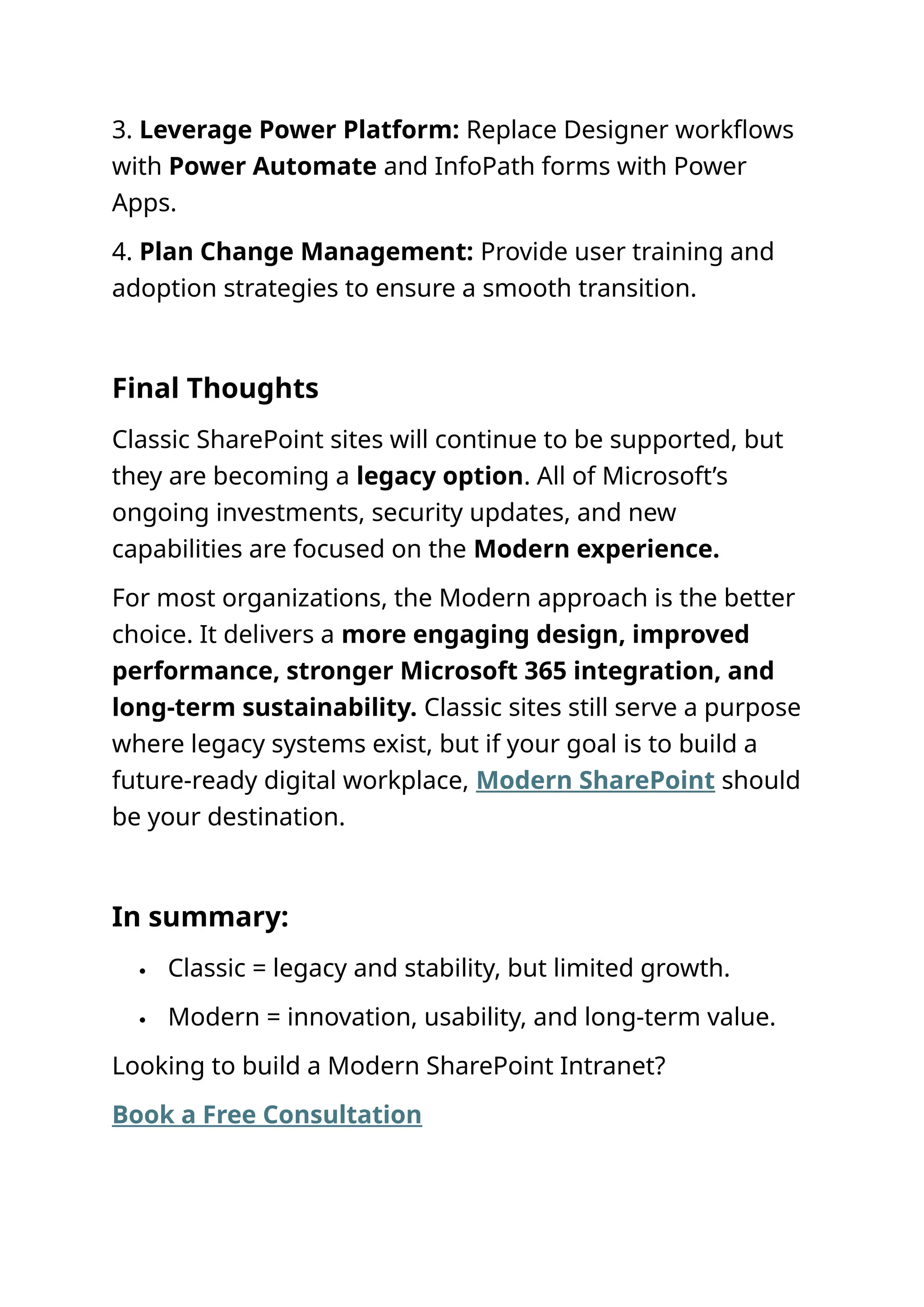 Classic vs. Modern SharePoint Sites - What’s Best for Your Organization ...