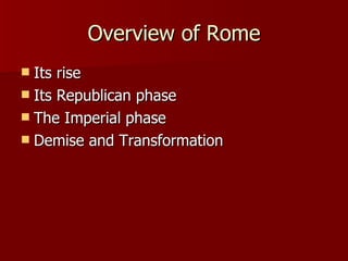 Rome: Republic and Empire | PPT