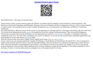 Classical Ancient Greece Essay Examples