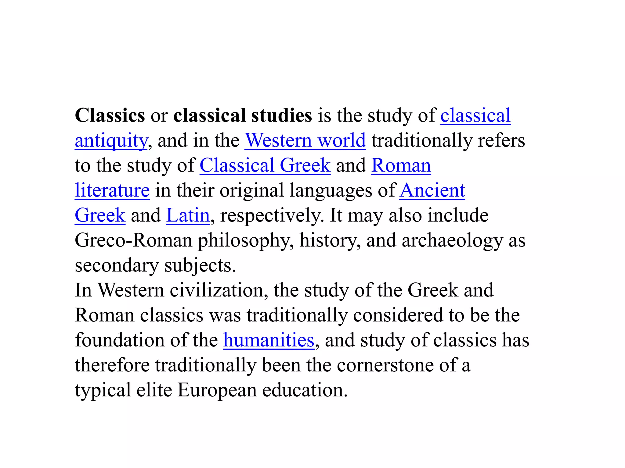Classical and classic literature | PPTX