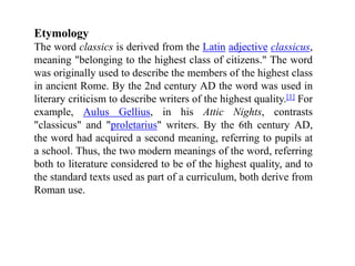 Classical and classic literature | PPTX