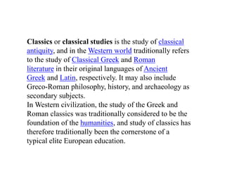 Classical and classic literature | PPTX