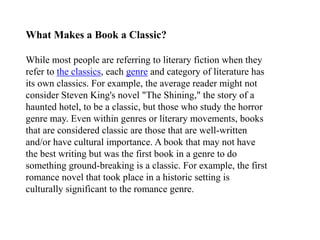 Classical and classic literature | PPTX