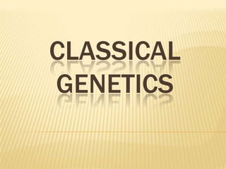 Classical and modern genetics | PPTX