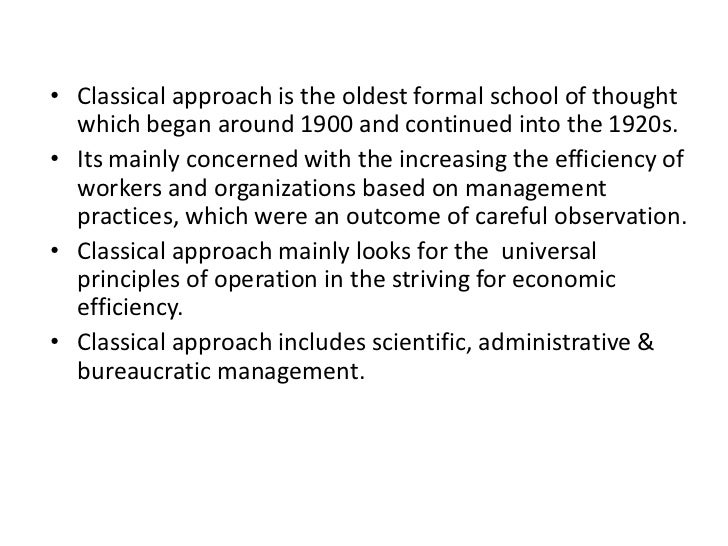 Classical Approach Of Management
