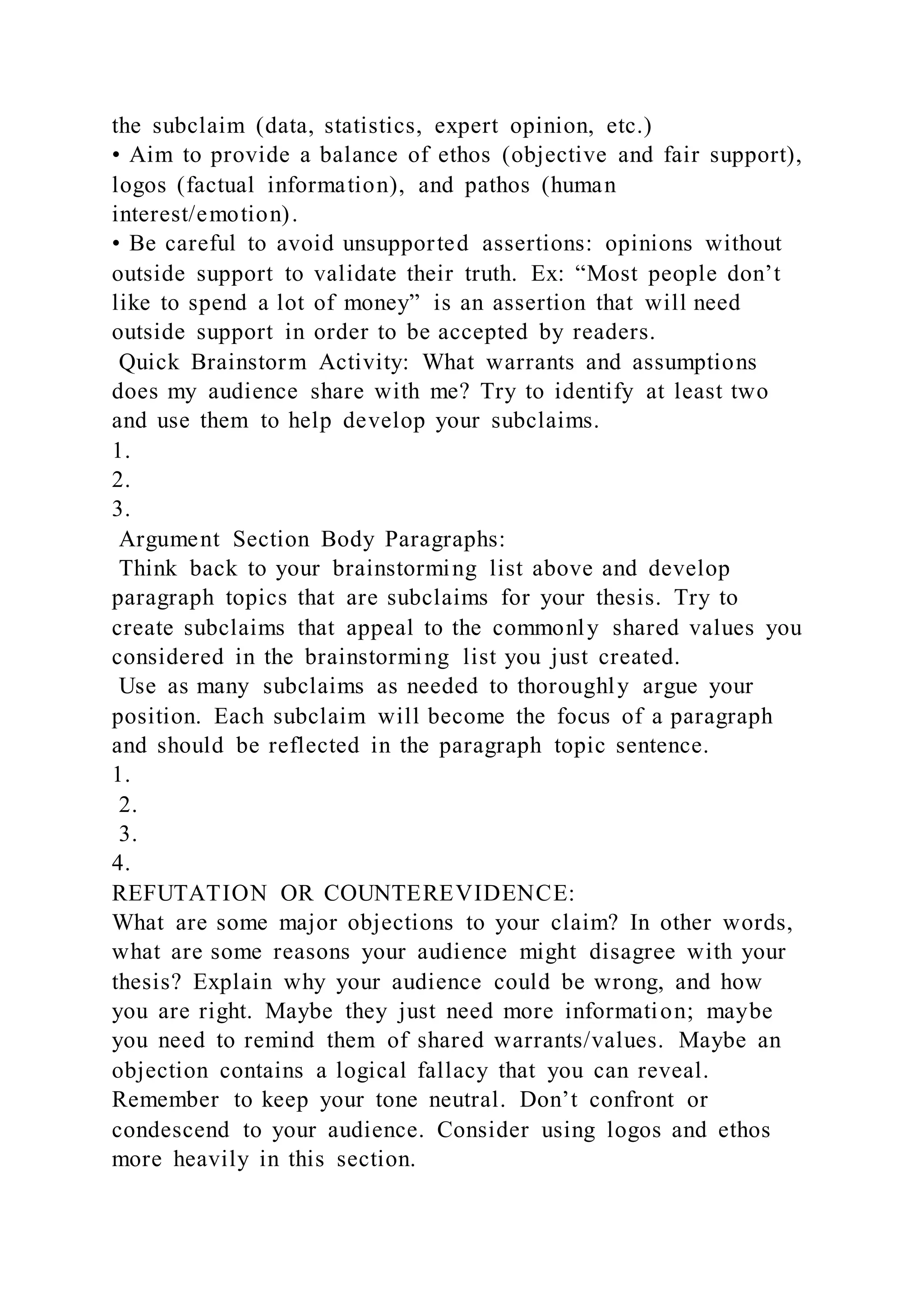 Classical Argument Outline RHETORICAL SITUATION Purpose Co | DOCX