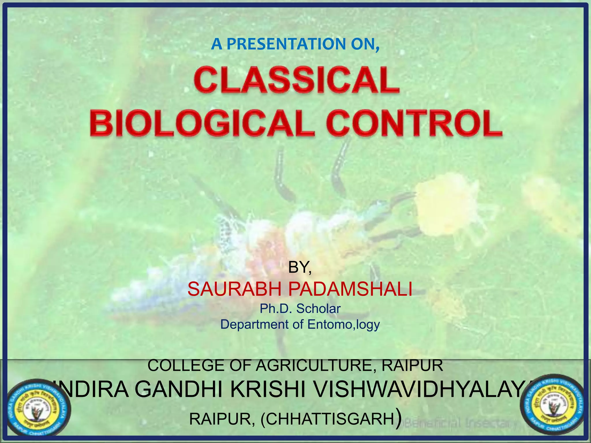 Classical biological control | PPTX