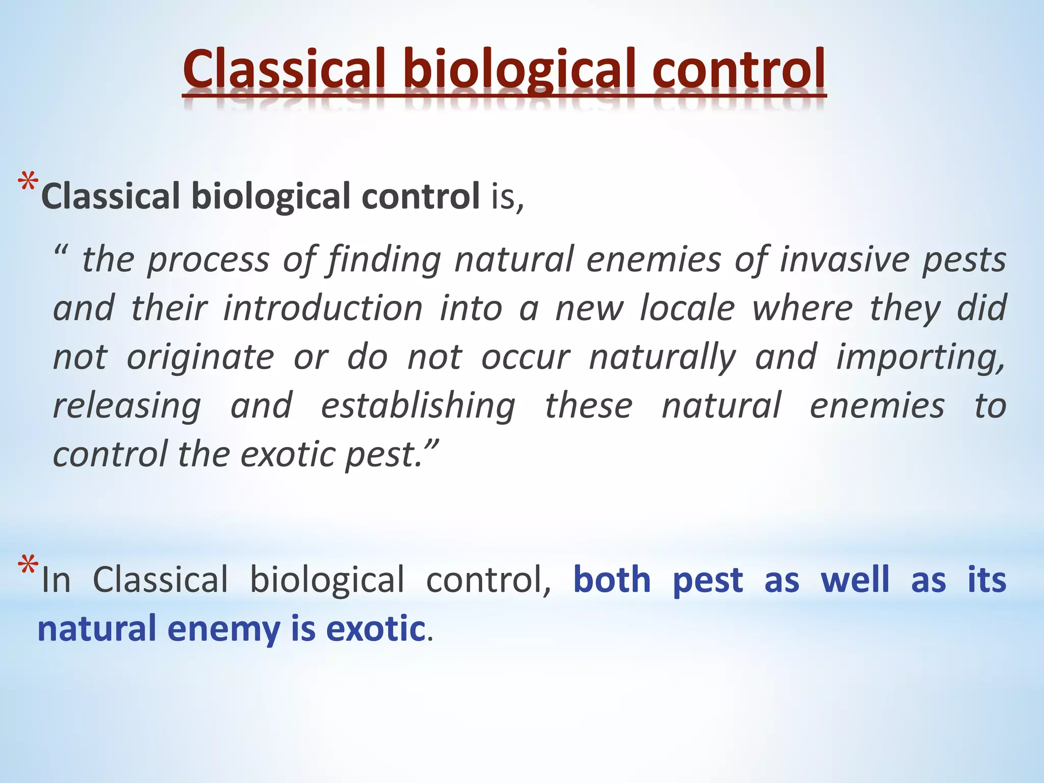 Classical biological control | PPTX