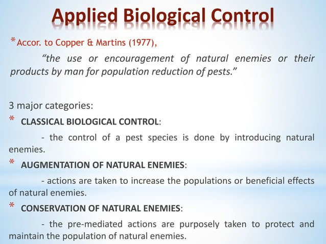 Classical biological control | PPTX | Agriculture | Industries
