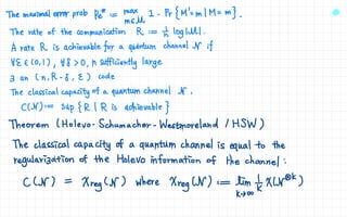 Classical communication over quantum channel | PDF