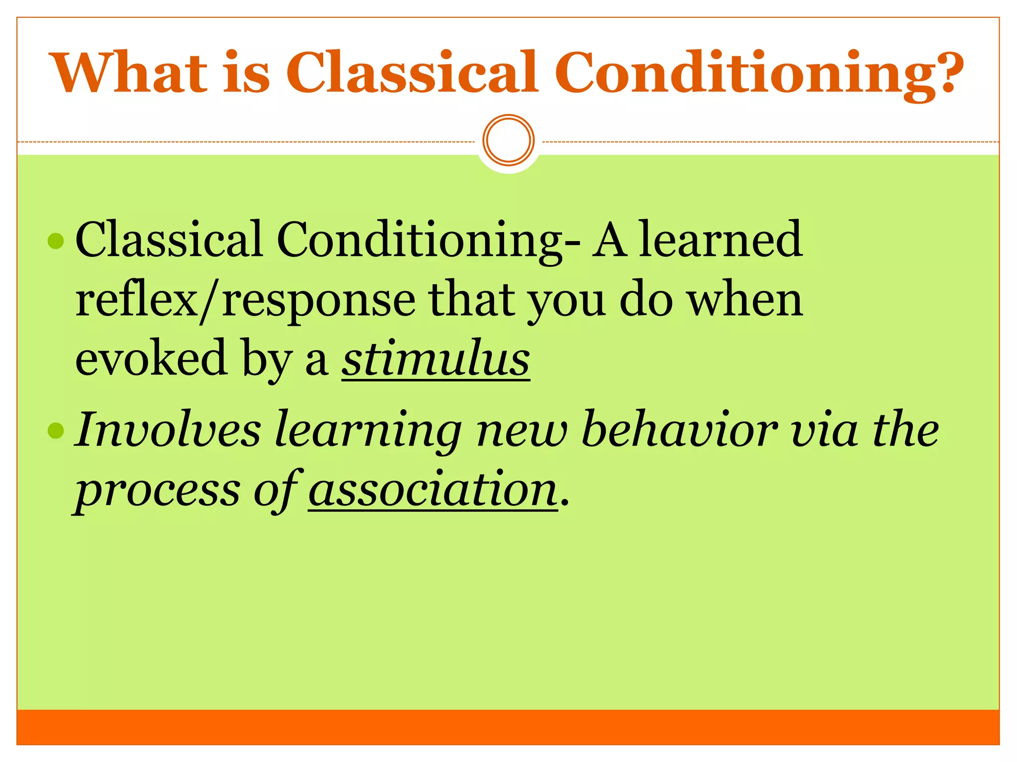 Classical conditioning | PPTX