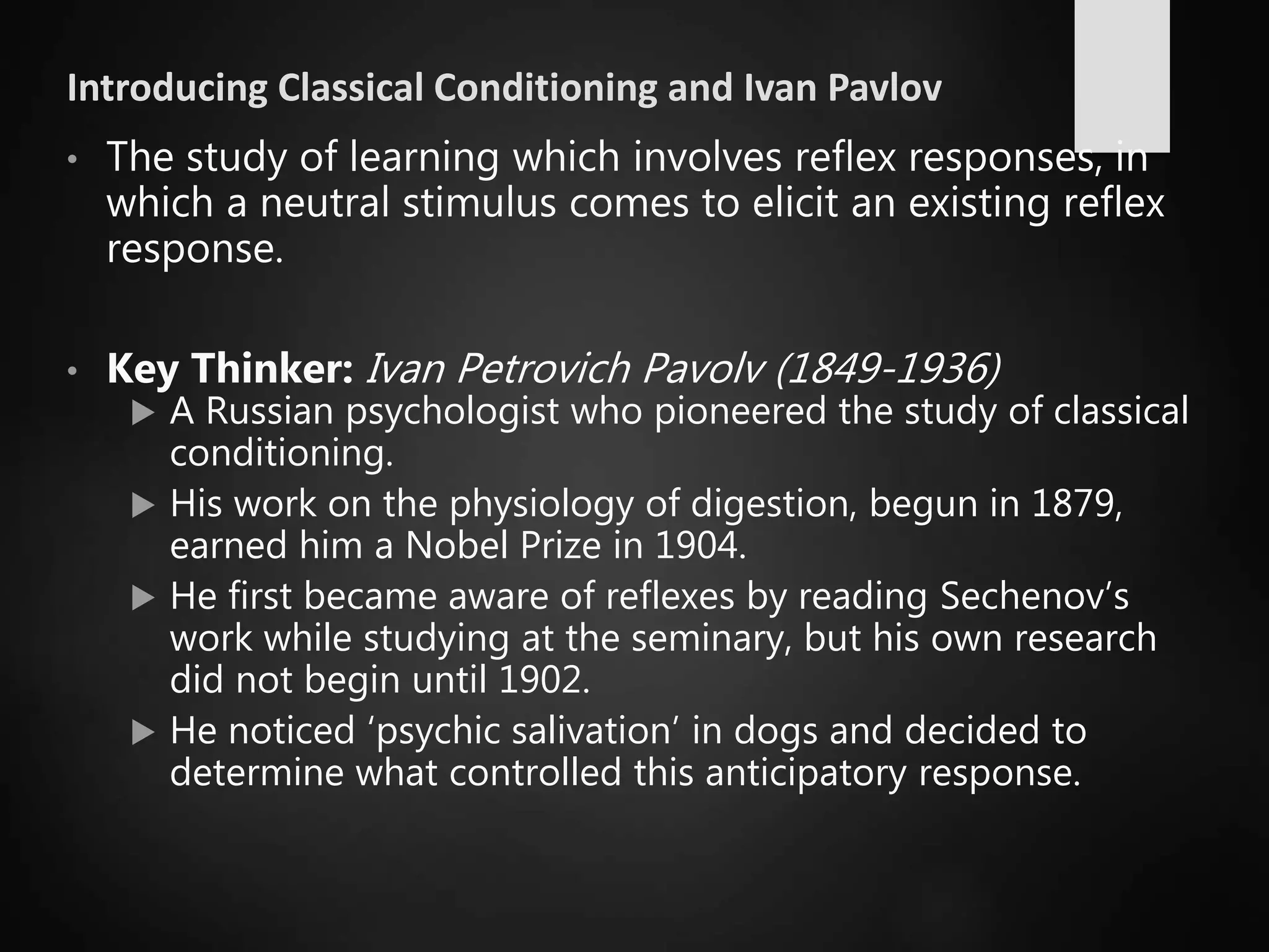 Behaviorism and Classical Conditioning | PPTX