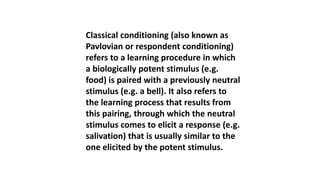 Classical conditioning | PPTX