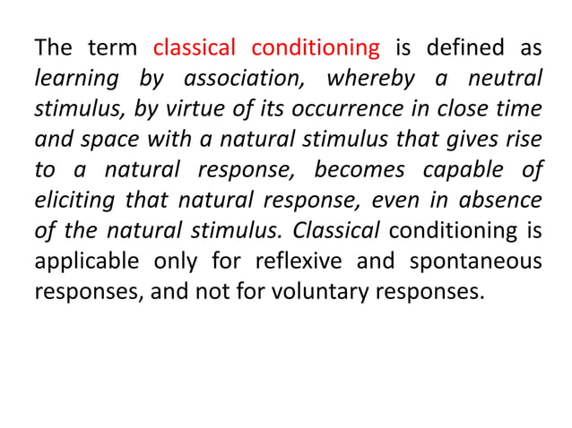 Classical conditioning | PPTX