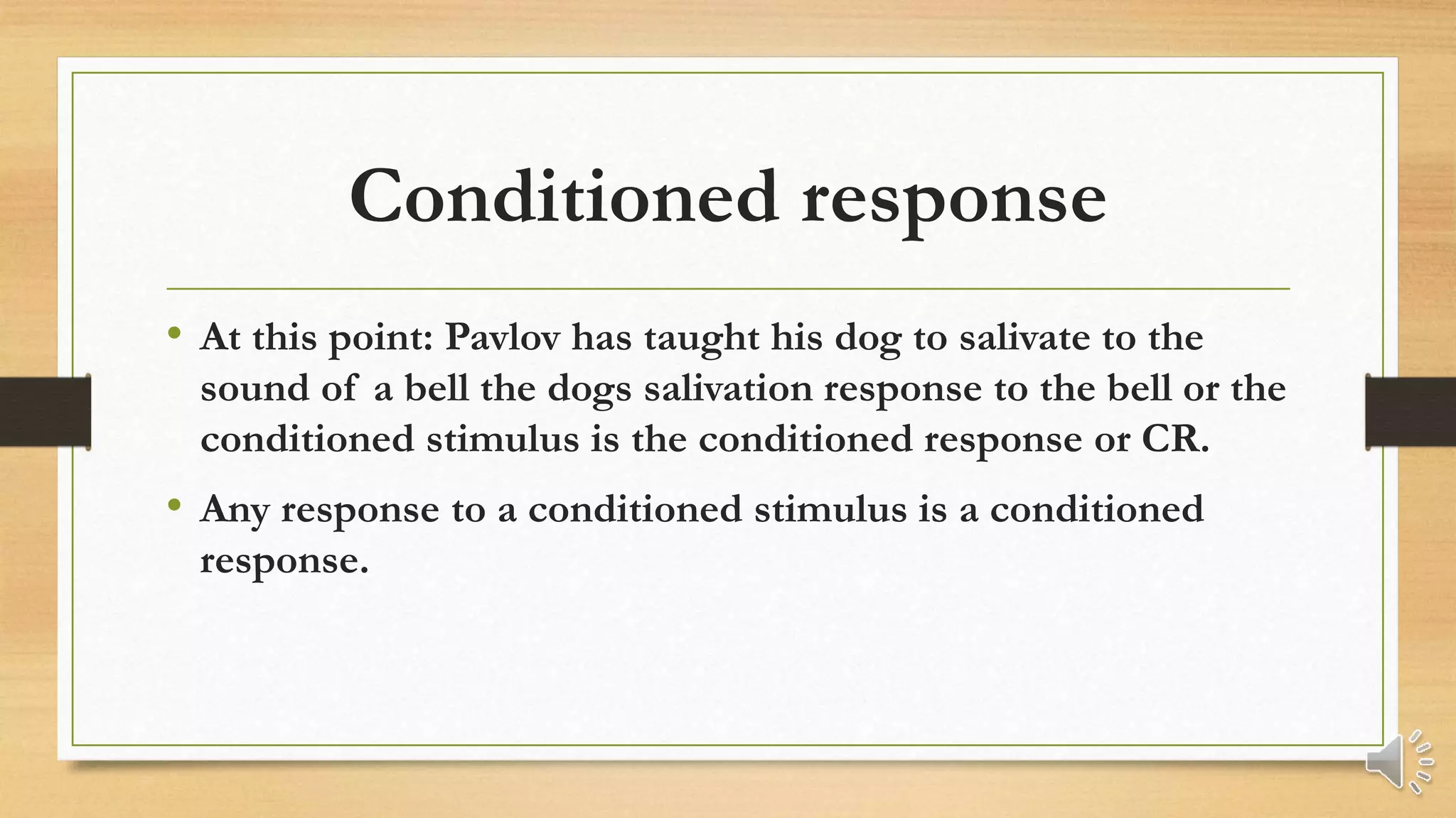Classical Conditioning theory by Pavlov | PPTX