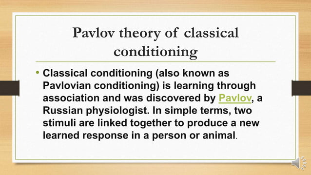 Classical Conditioning theory by Pavlov | PPTX | Dogs | Pets