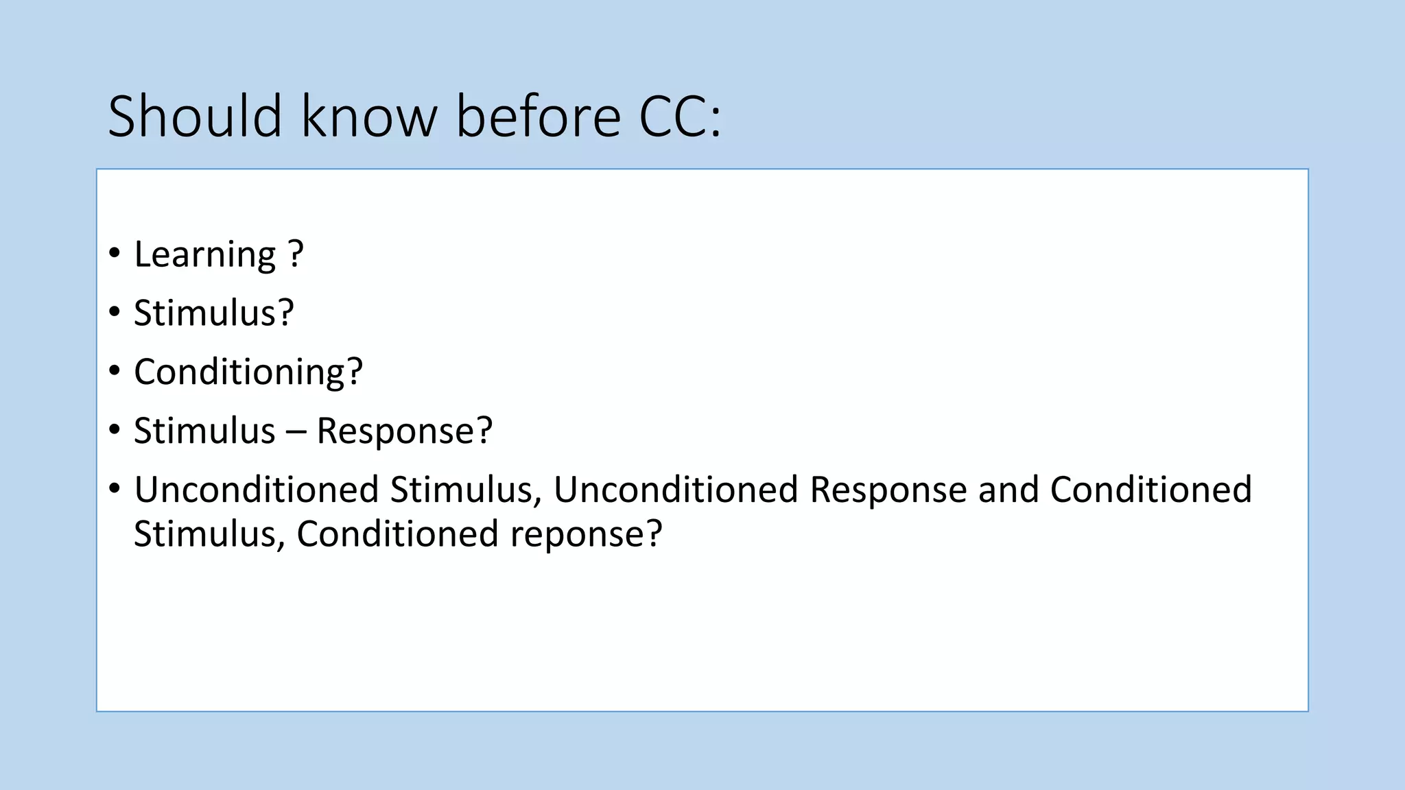 Classical Conditioning ppt | PPT