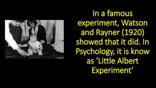 Classical conditioning little Albert's experiment | PPTX