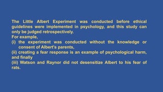 Classical conditioning little Albert's experiment | PPTX