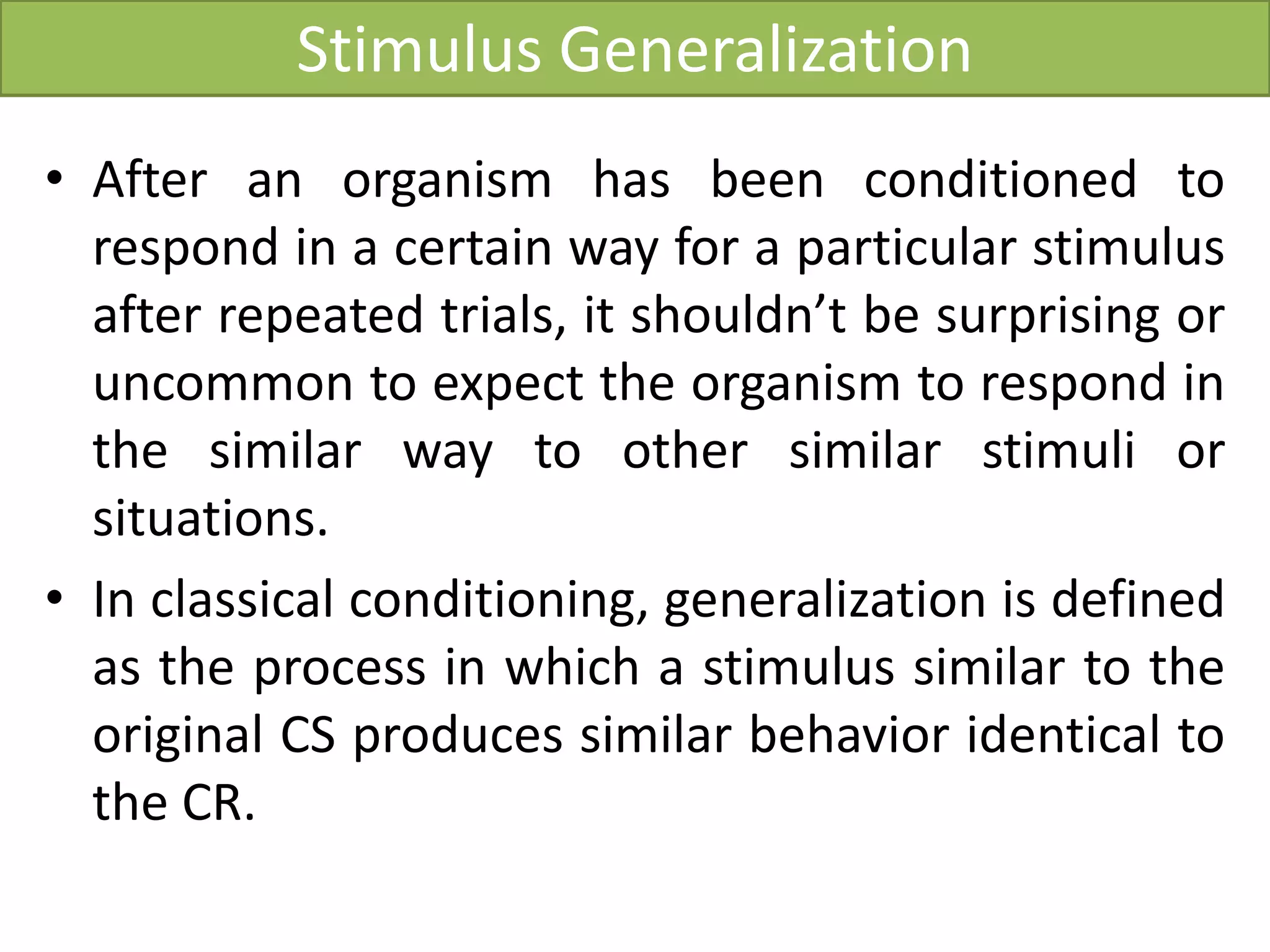 Classical conditioning theory | PPTX