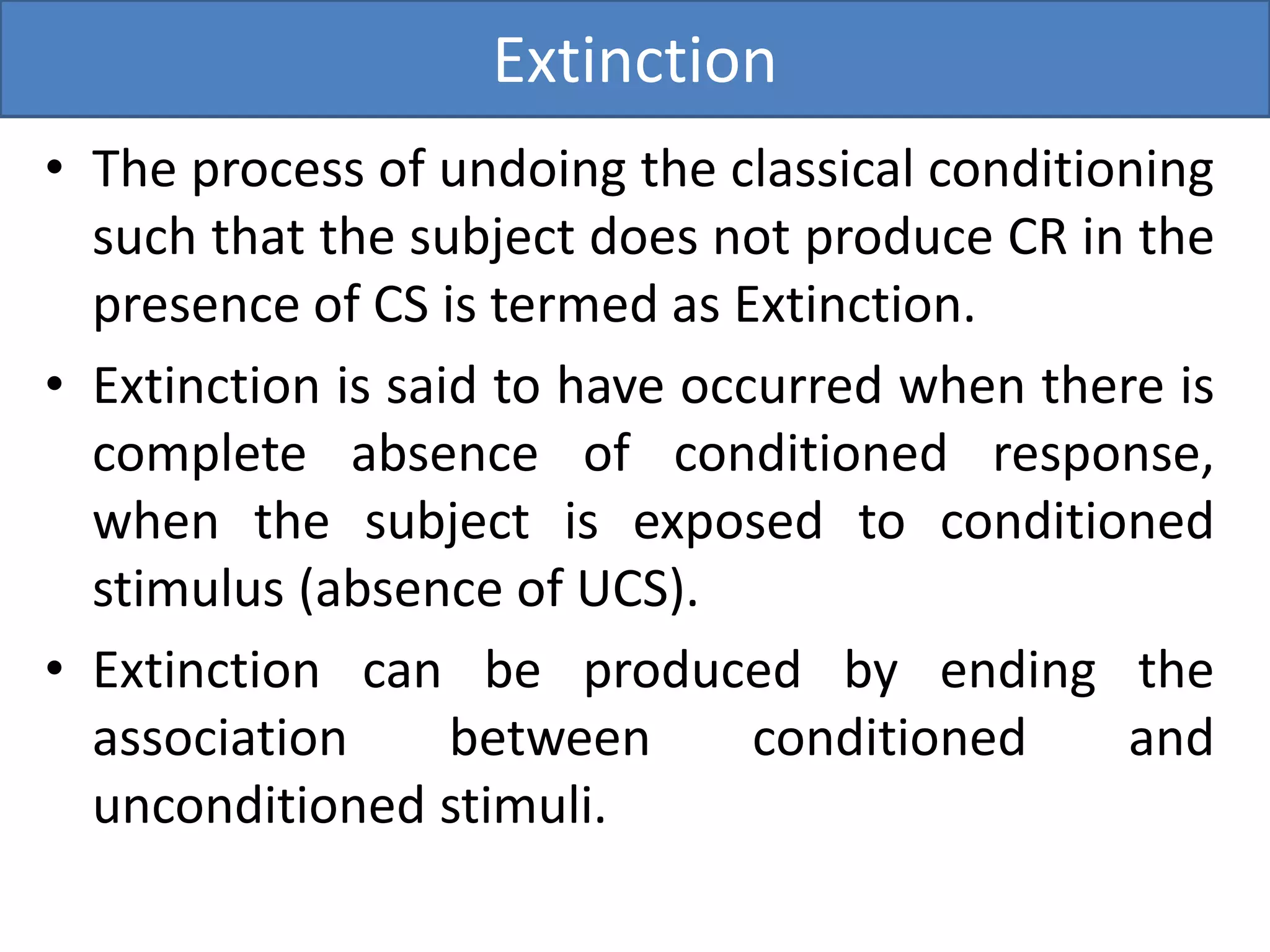 Classical conditioning theory | PPTX