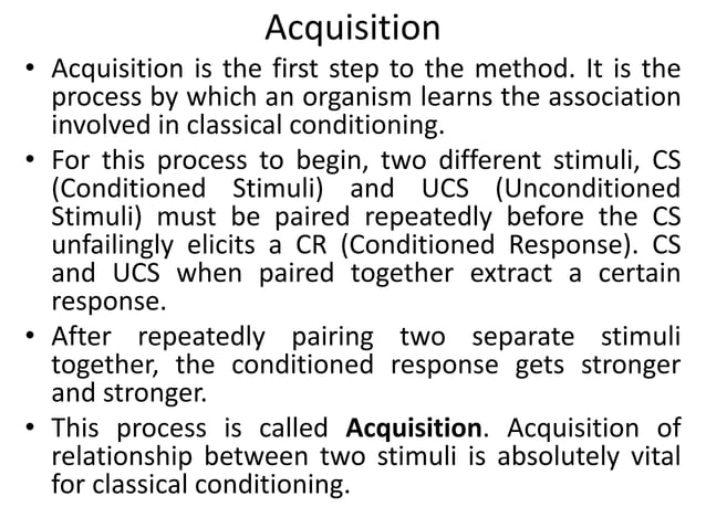 Classical conditioning theory | PPTX