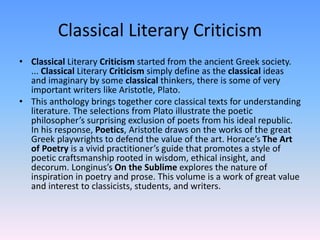 CLASSICAL CRITICISM - AN OVERVIEW.pptx