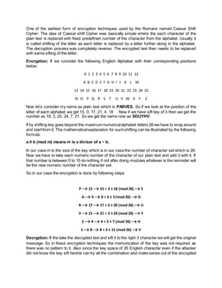 Classical crypto techniques | DOCX