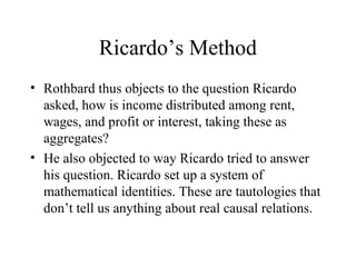 Classical Economics, Lecture 2 with David Gordon - Mises Academy | PPT