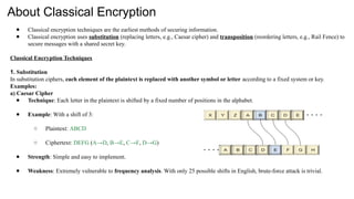 Classical Encryption Techniques with example | PPTX