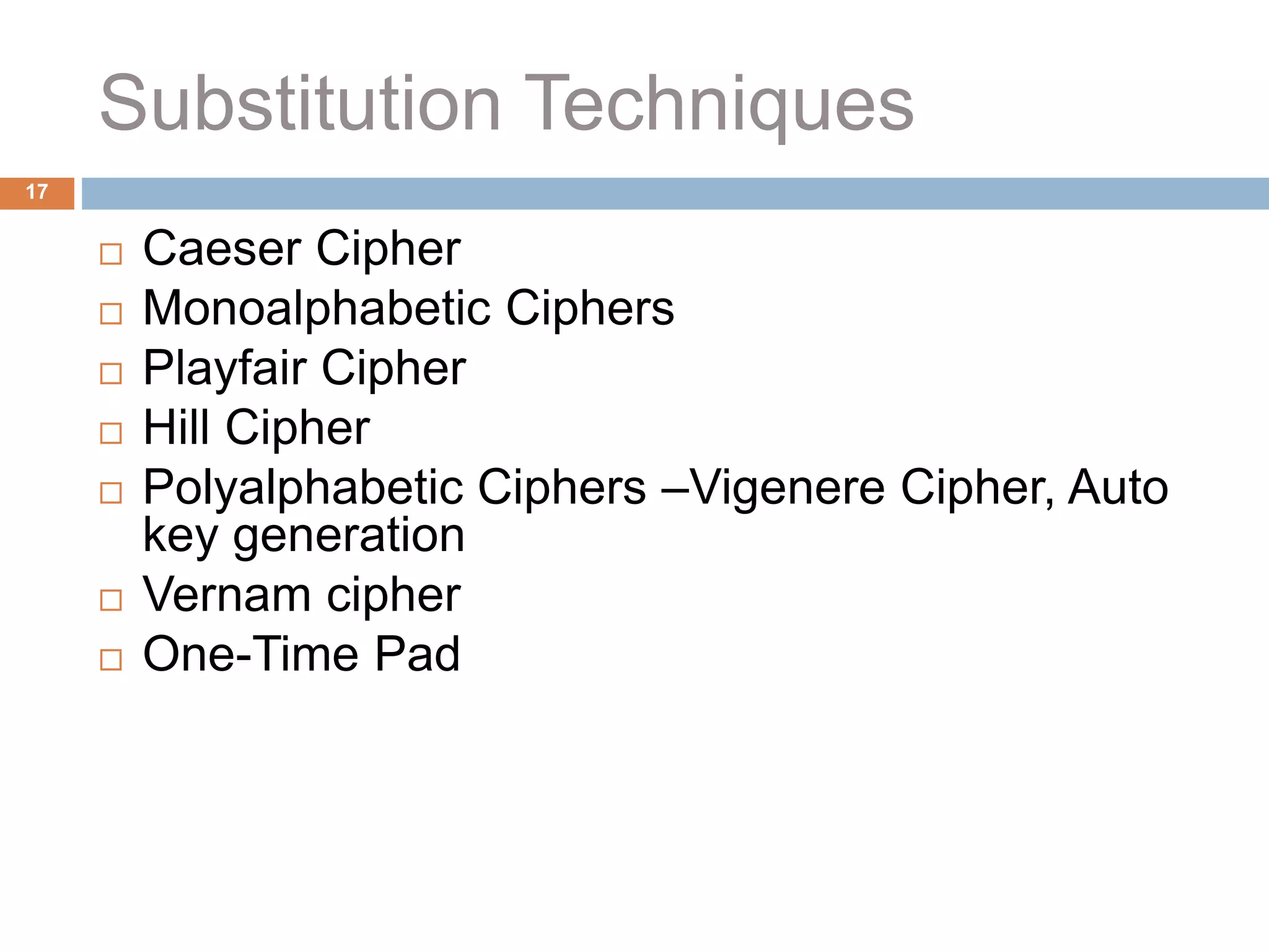 Classical encryption techniques | PPTX