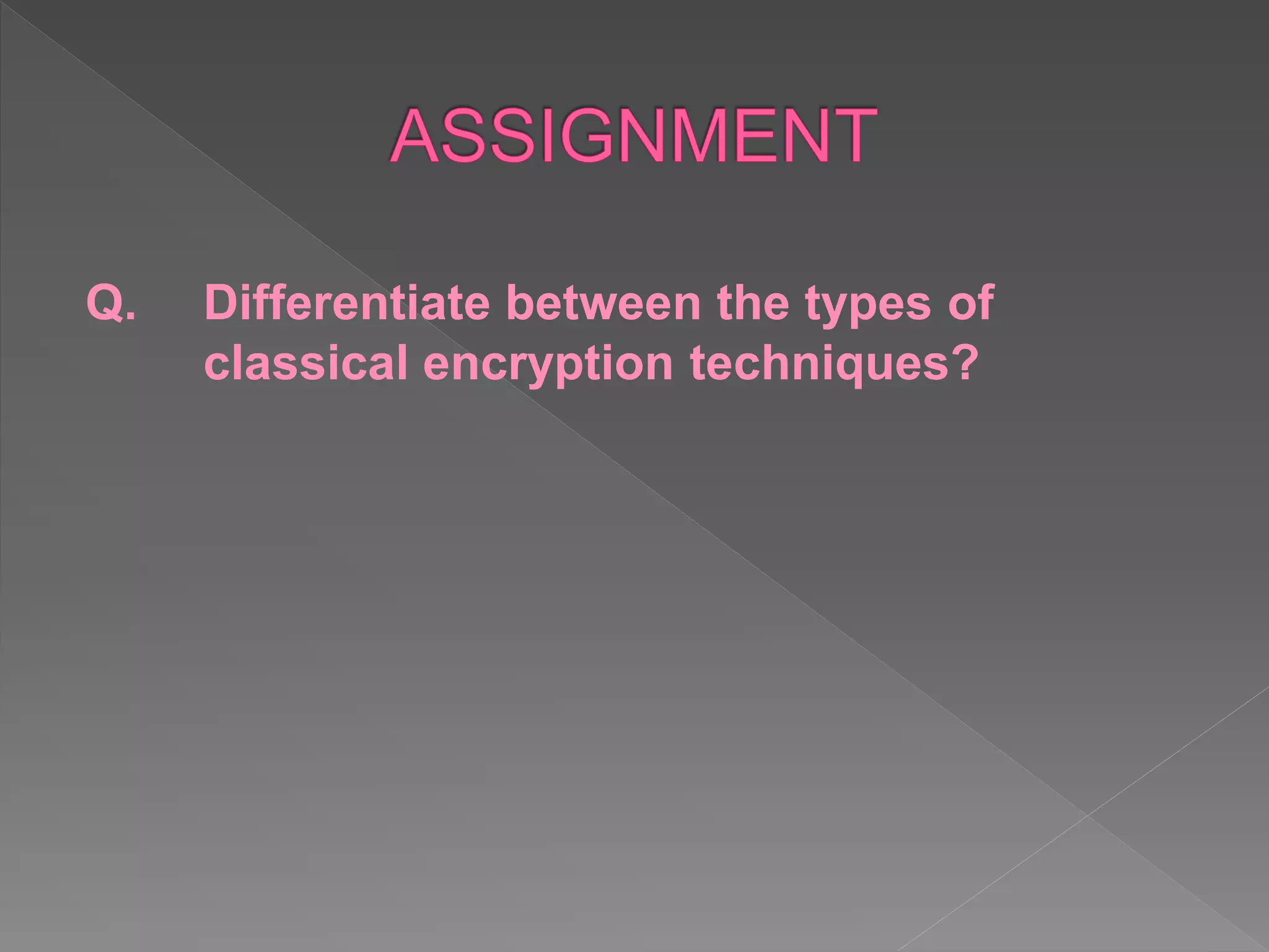 Classical encryption techniques | PPT