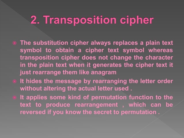 Classical encryption techniques | PPT