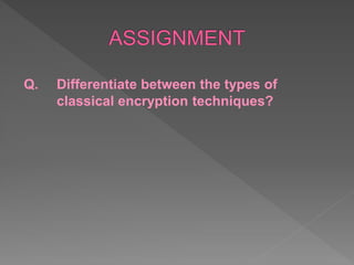 Classical encryption techniques | PPT