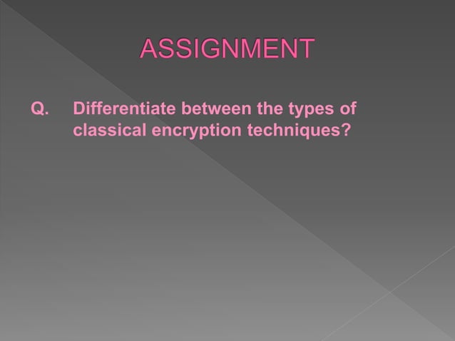 Classical encryption techniques | PPT