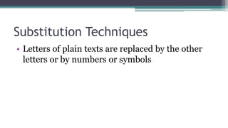Classical Encryption Techniques | PPTX