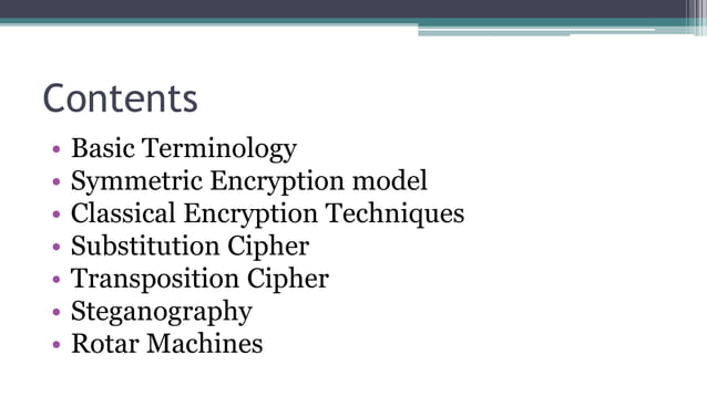 Classical Encryption Techniques | PPTX